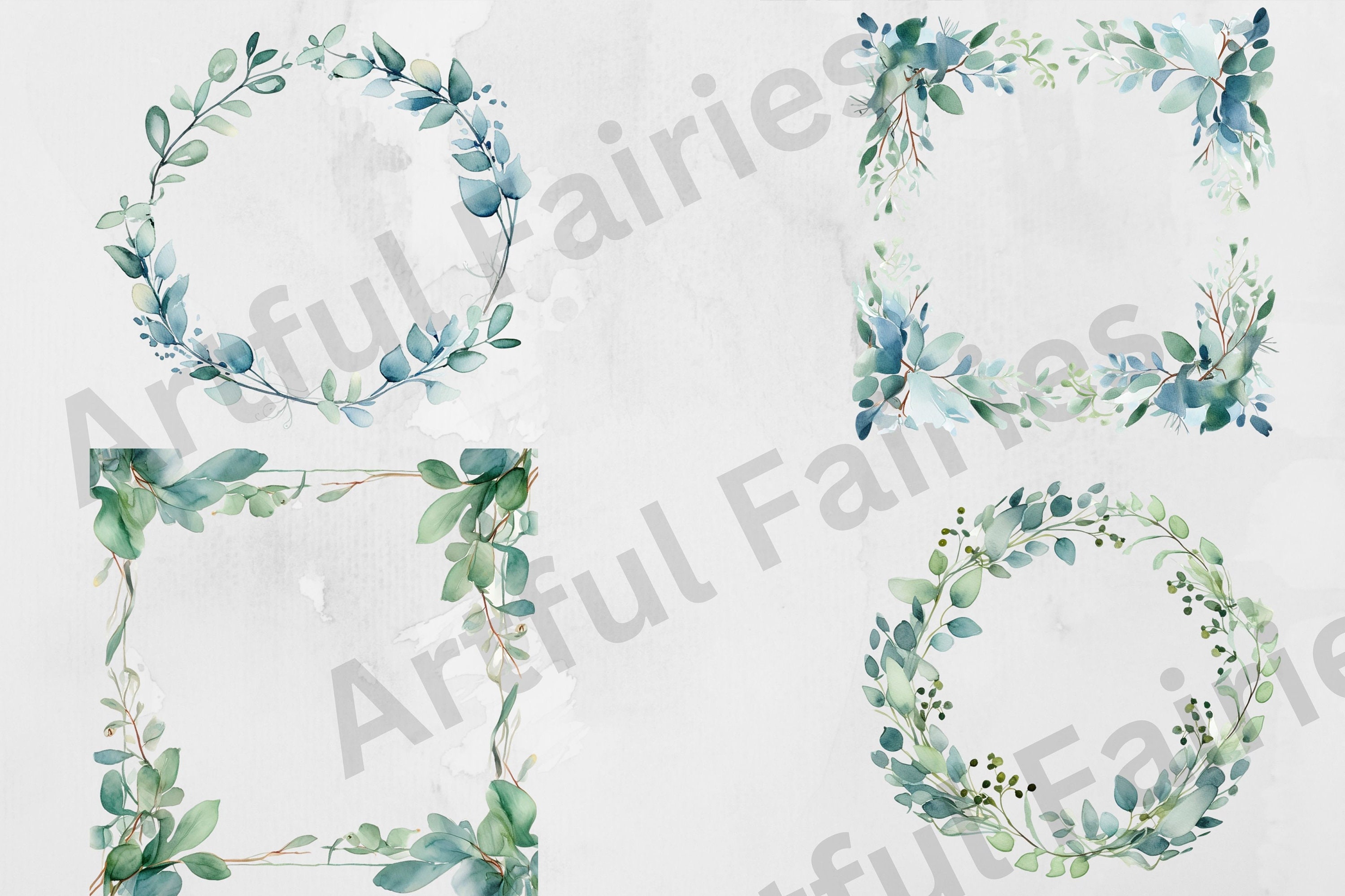 Eucalyptus Border PNG Eucalyptus Wreath Watercolor Border Eucalyptus ...