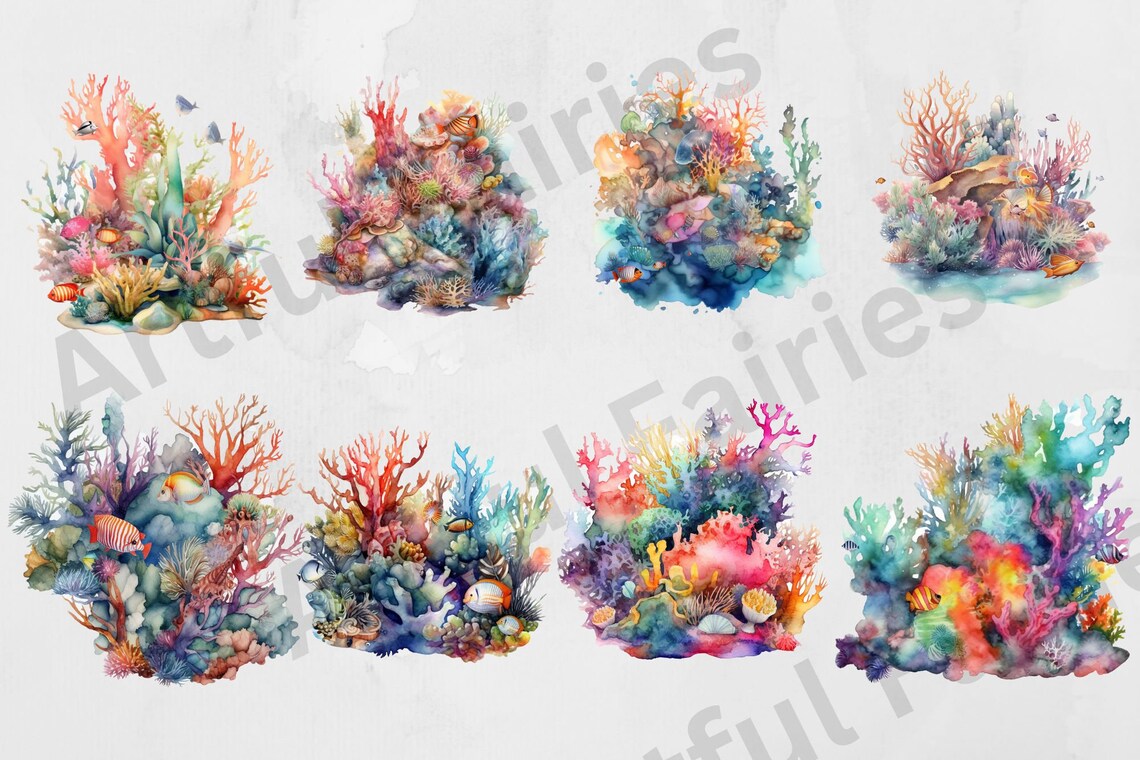 Coral Clipart Sea Life Clipart Ocean Clipart Under the Sea PNG Coral ...