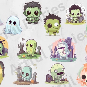 Kawaii Halloween Clipart Cute Halloween PNG Chibi Clipart - Etsy