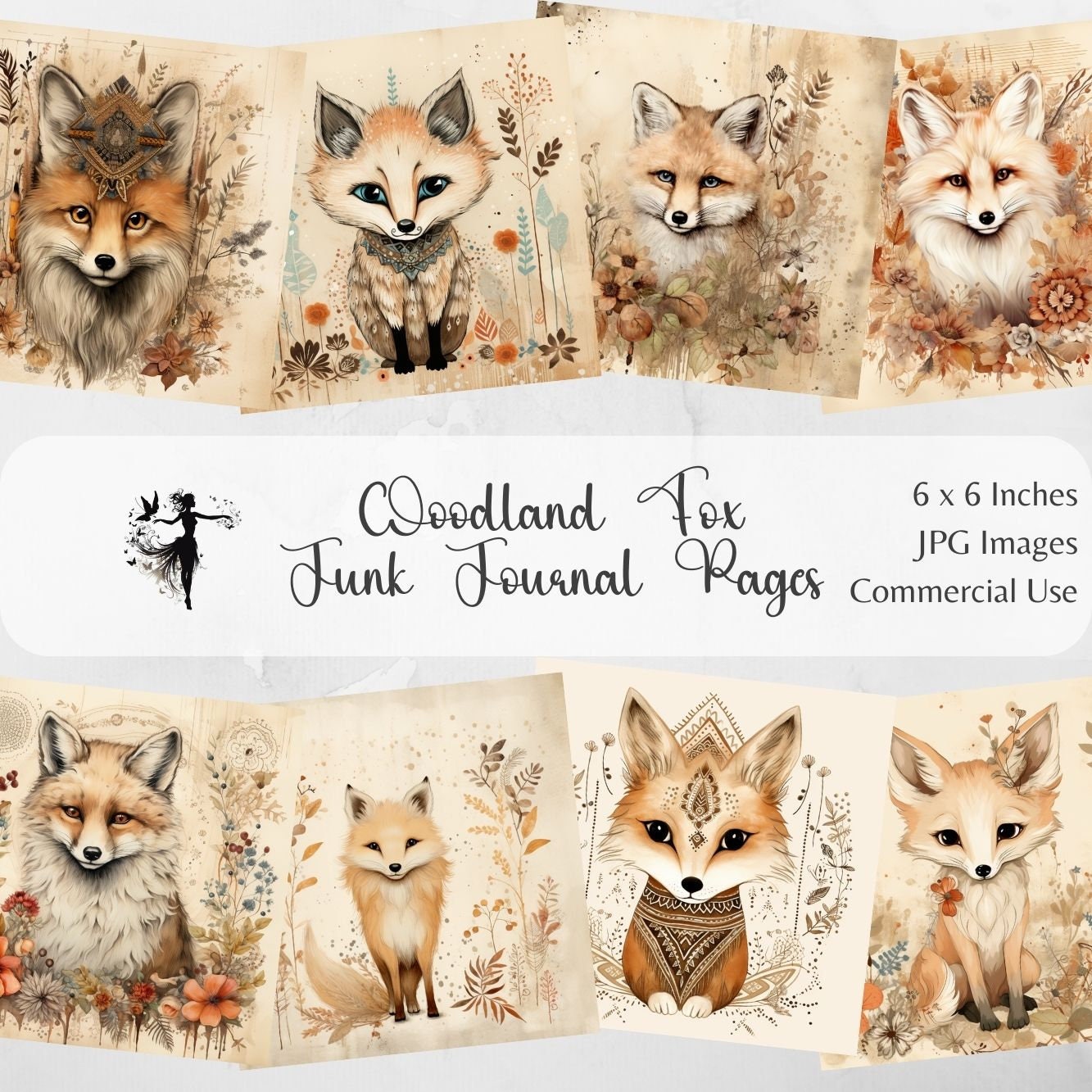 Woodland Fox Junk Journal Pages Journal Kit Cottagecore Junk Journal ...
