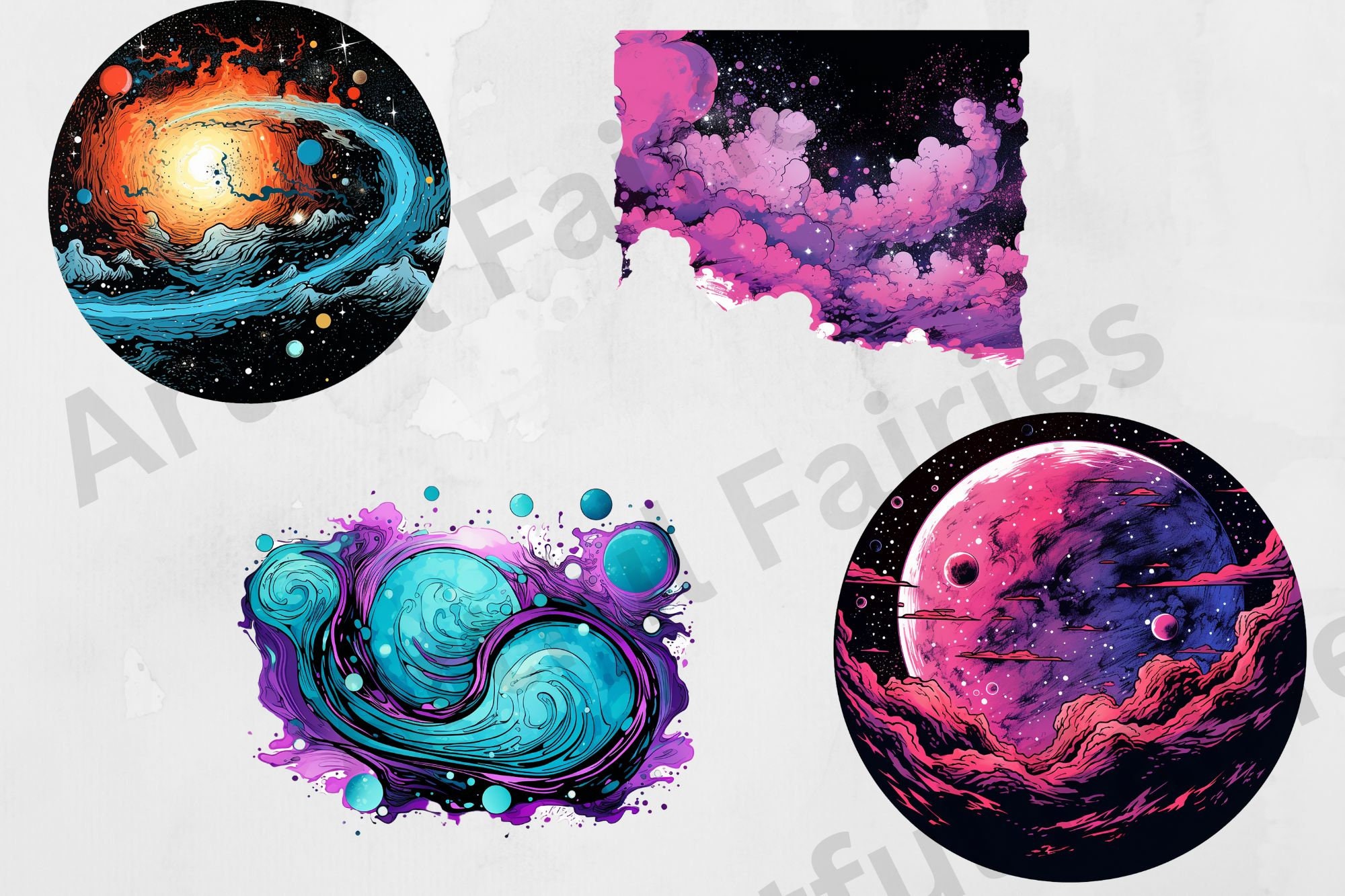 Galaxy Clipart Galaxy PNG Space Clipart Galaxy Background Moon - Etsy
