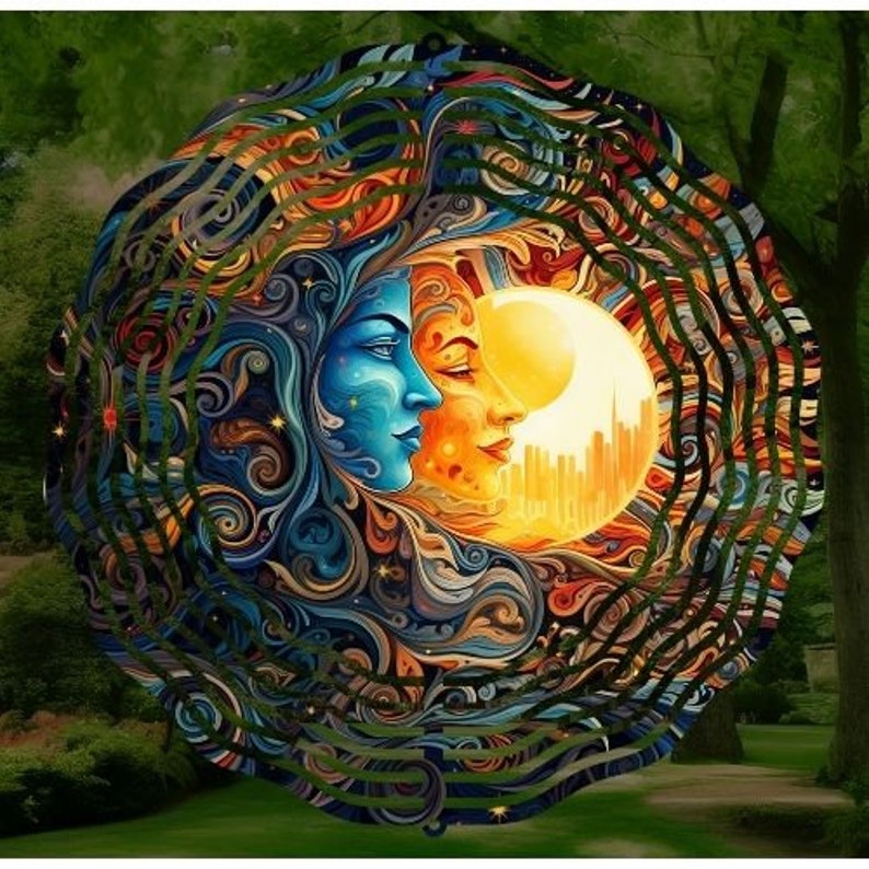 Sun and Moon Wind Spinner PNG Bundle Wind Spinner Designs Sublimation ...