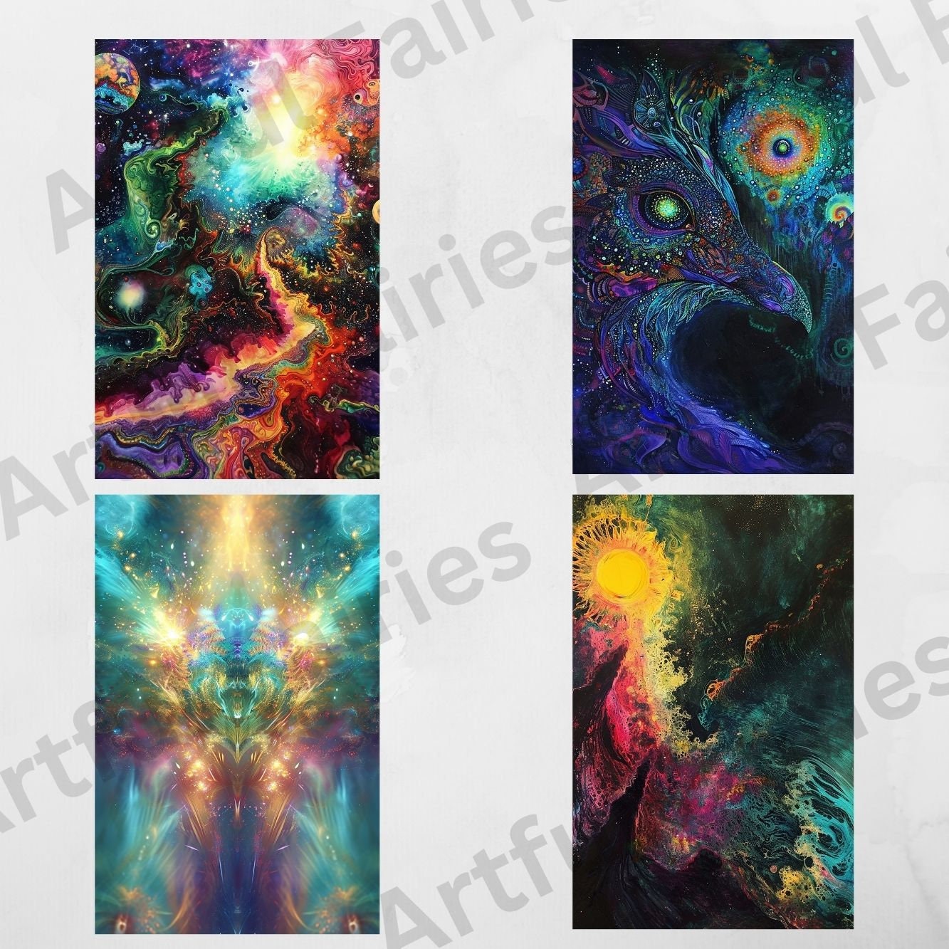 Fantasy Junk Journal Psychedelic Journal Pages Dragon Journal Kit Neon ...