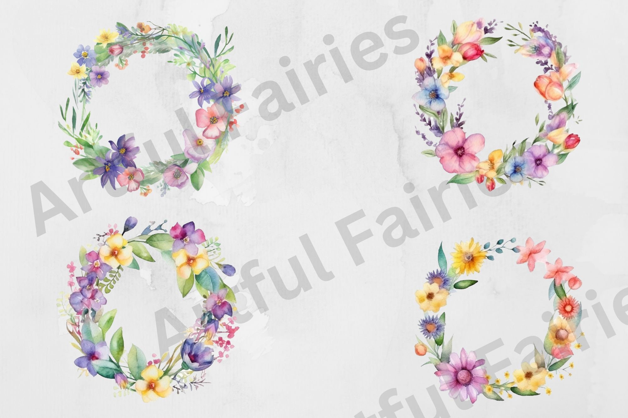Spring Border PNG Floral Clipart Wildflower Clipart Floral Wreath ...