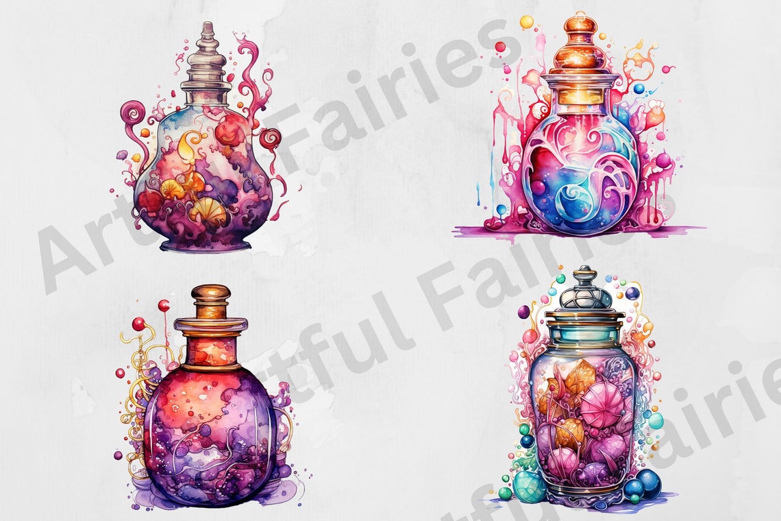 Magic Potion Clipart Witchy Clipart Vial Clipart Fantasy Clipart ...