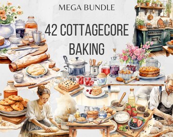 Baking Watercolor Clipart Set 32 High Resolution Kitchen and - Etsy