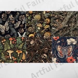 Goblincore Seamless Pattern Digital Paper Backgrounds Forest Witchy ...