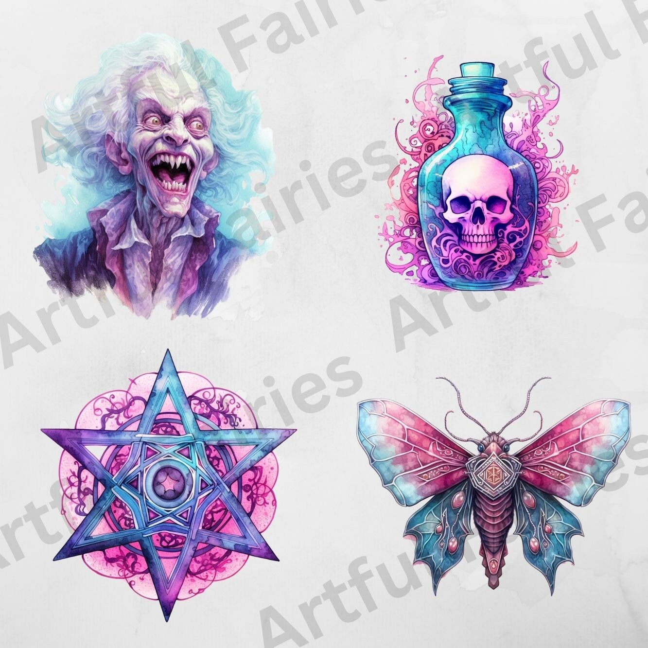 Pastel Halloween Clipart Pink Halloween Cute Halloween PNG Bundle ...