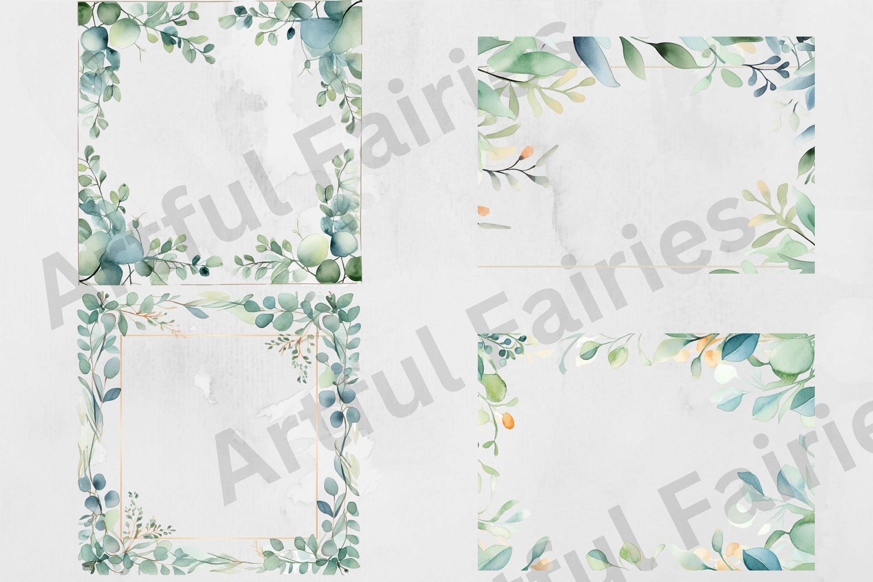 Eucalyptus Border PNG Eucalyptus Wreath Watercolor Border Eucalyptus ...