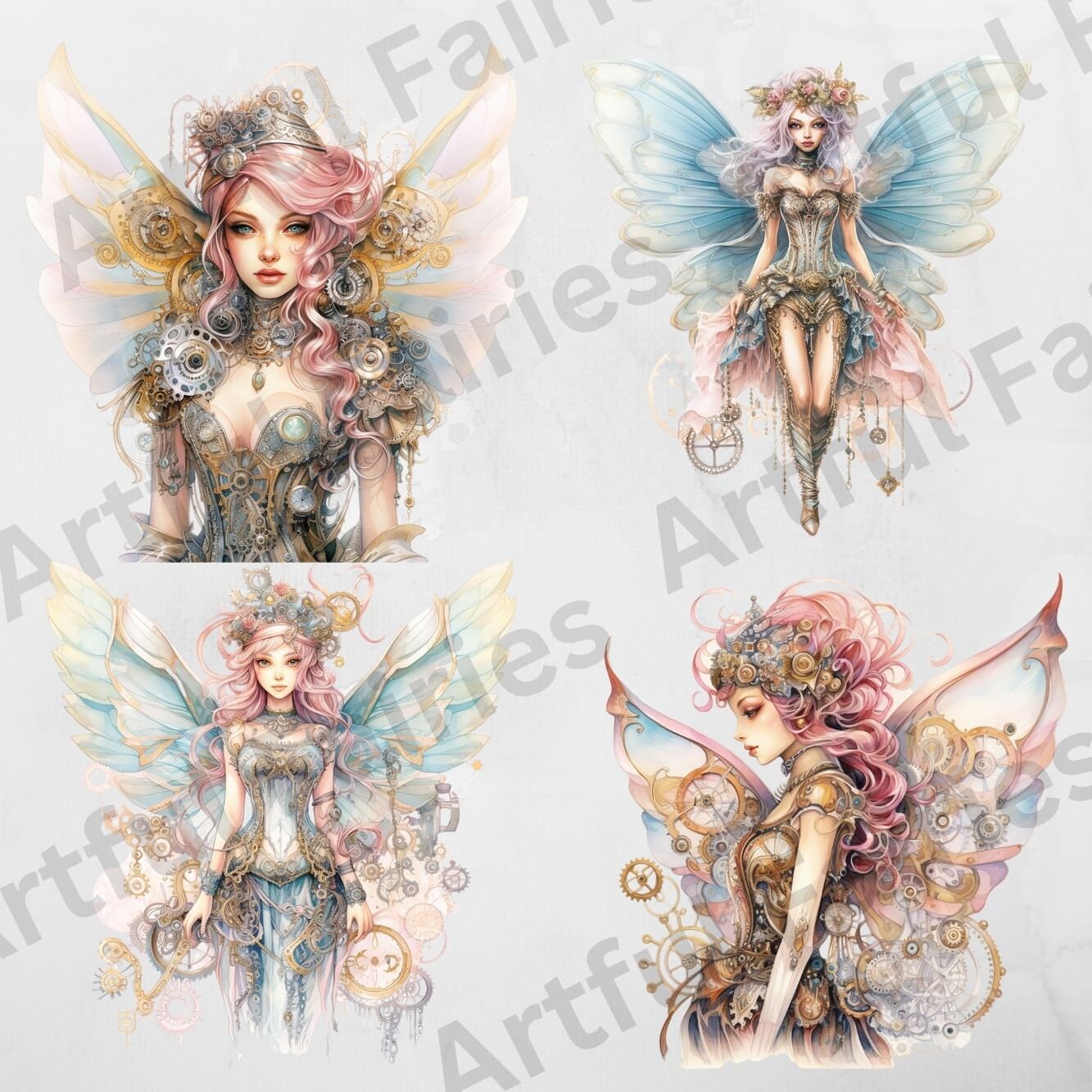 Steampunk Fairy Clipart Mechanical Clipart Fantasy Steampunk Junk ...