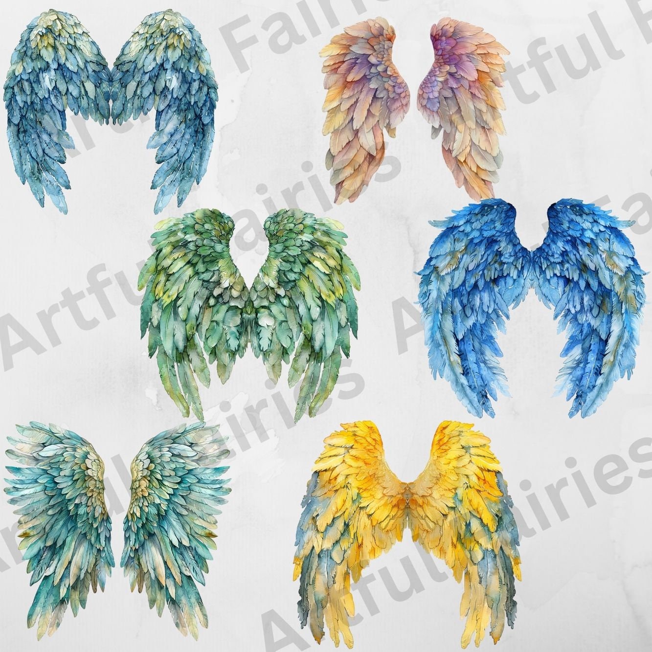 46 Angel Wings PNG Mystical Spiritual Clipart Heavenly Stickers Junk ...