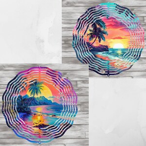 Beach Wind Spinner PNG Bundle Neon Spinner Sublimation Design Wind ...