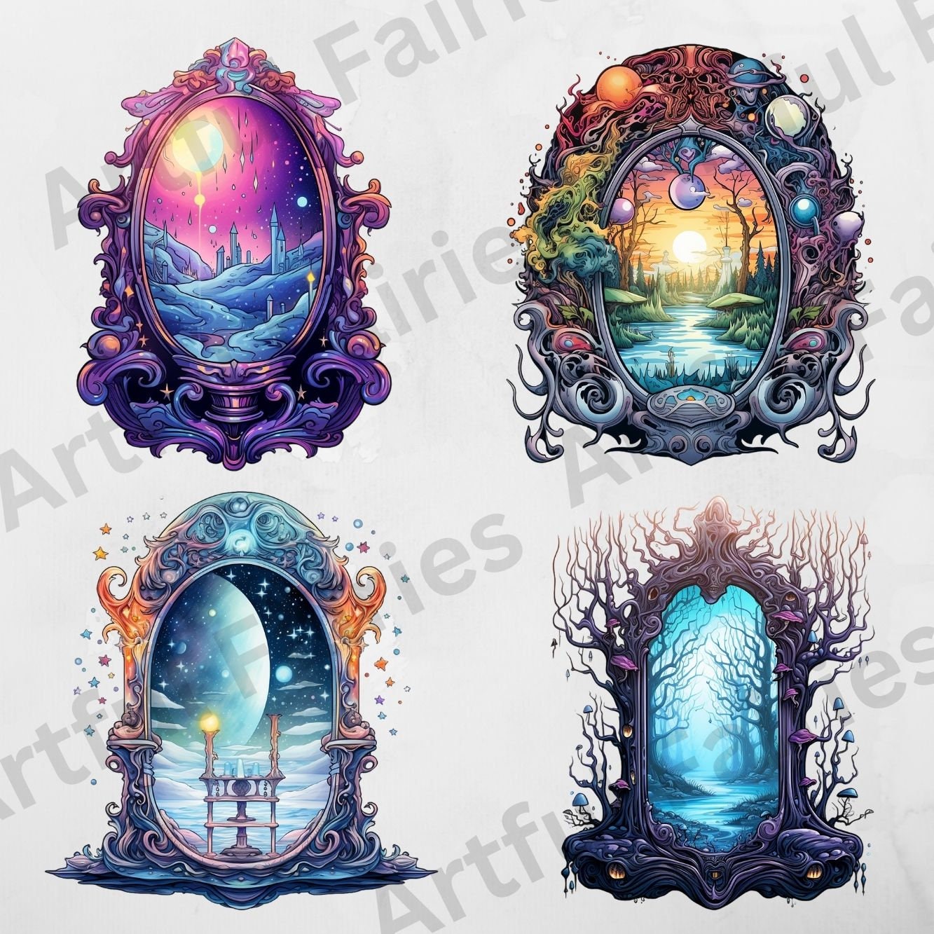 Magic Mirror PNG Fantasy Clipart Fantasy Art Junk Journal Magical ...