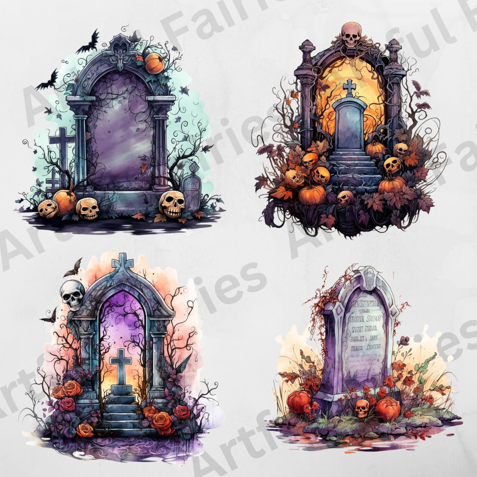 Halloween Tombstone Clipart Halloween PNG Halloween Clipart - Etsy
