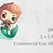 Chibi Style Merman Clipart Cute Chibi Clipart Kawaii Clipart Ocean ...