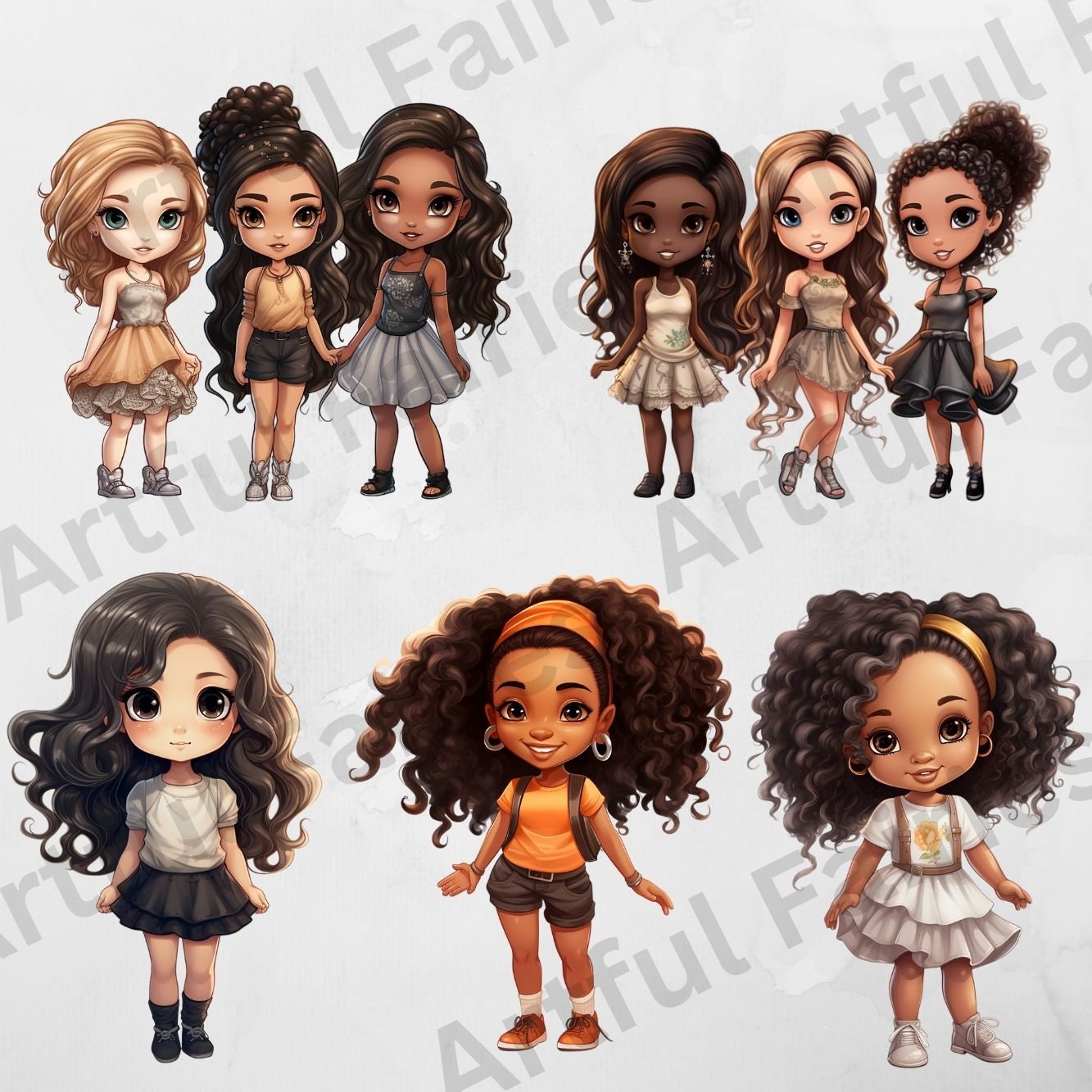 Best Friends Clipart Chibi Clipart Chibi PNG Best Friends Png - Etsy