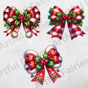 Christmas Coquette Bow PNG Clipart Cute Christmas Bow Xmas Festive Snow ...
