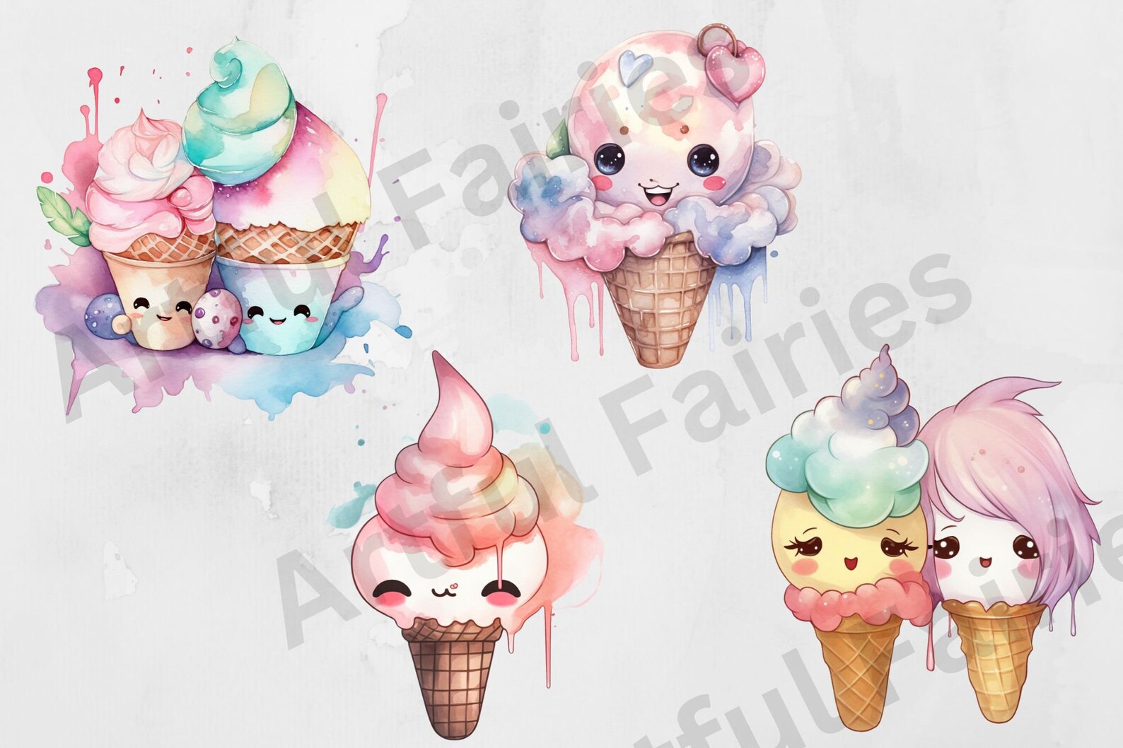 Kawaii Clipart Ice Cream Clipart Candy Clipart Cute Ice Cream Clip Art ...