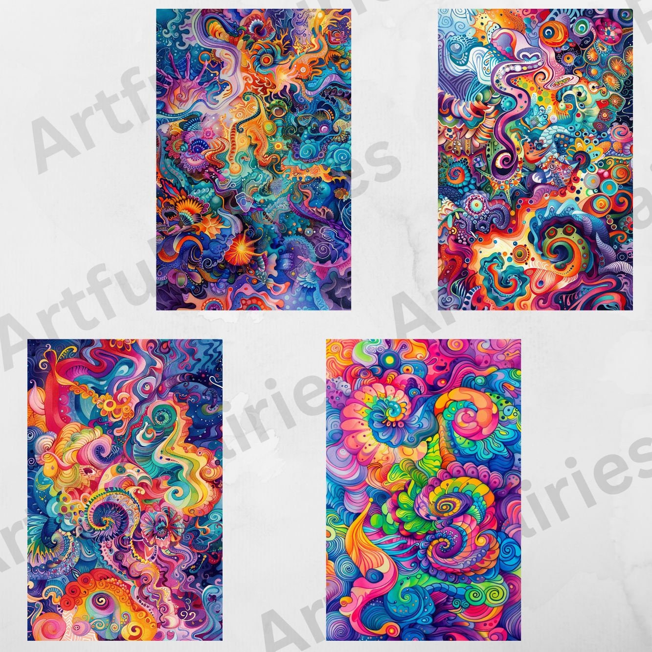 Psychedelic Junk Journal Pages Groovy Paper Pack Trippy Scrapbook ...