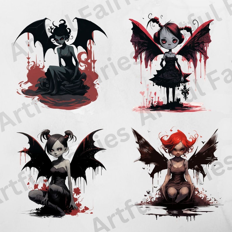 Dark Fairy PNG Fairy Clipart Fairy PNG Halloween PNG Watercolor Dark ...