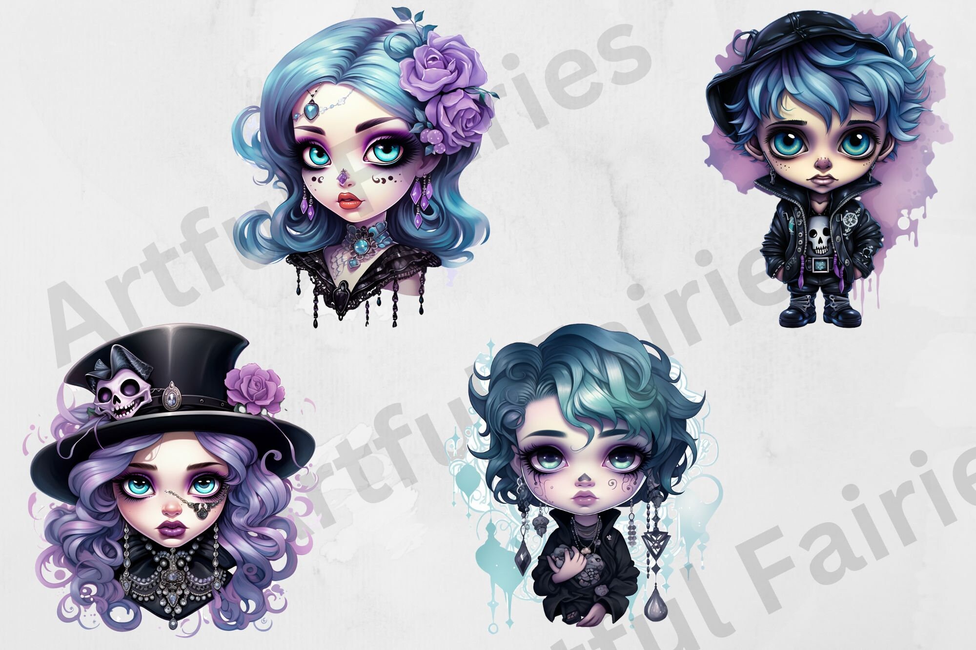 Pastel Goth Clipart Kawaii Goth PNG Pastel Goth Stickers Pastel Goth ...