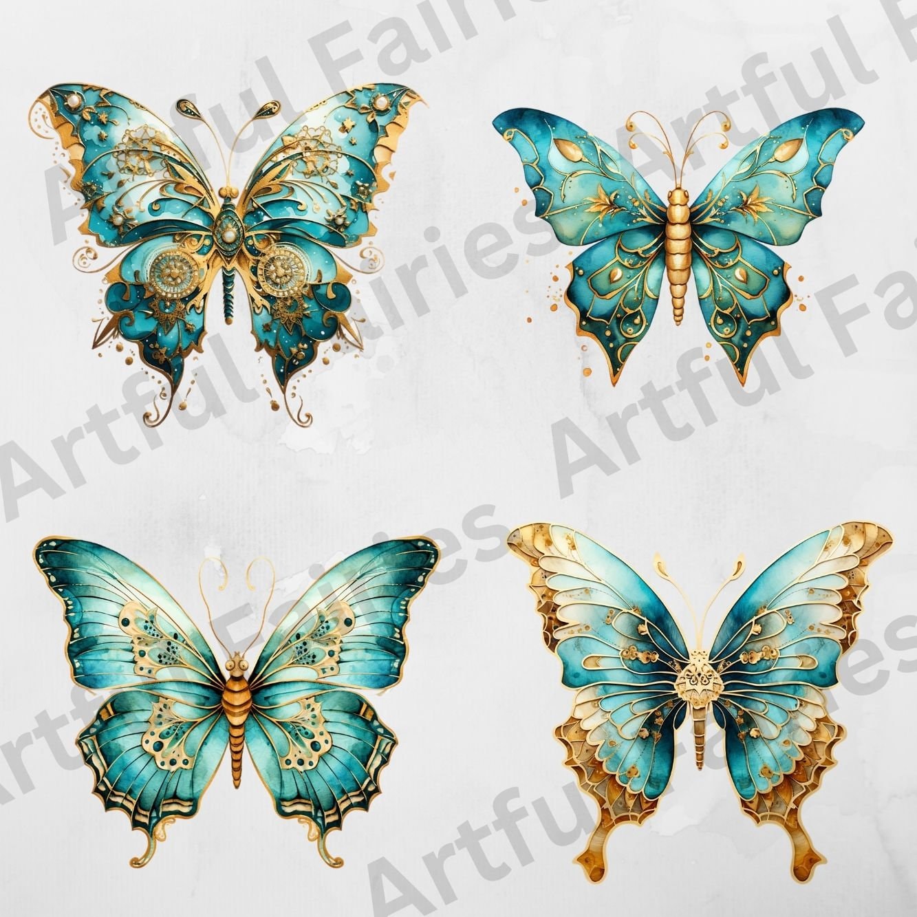 Butterfly Clipart Teal Butterfly PNG Butterflies PNG Gold Butterfly ...