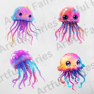 Jellyfish Clipart Cute Under the Sea PNG Underwater Stickers Sea Jelly ...