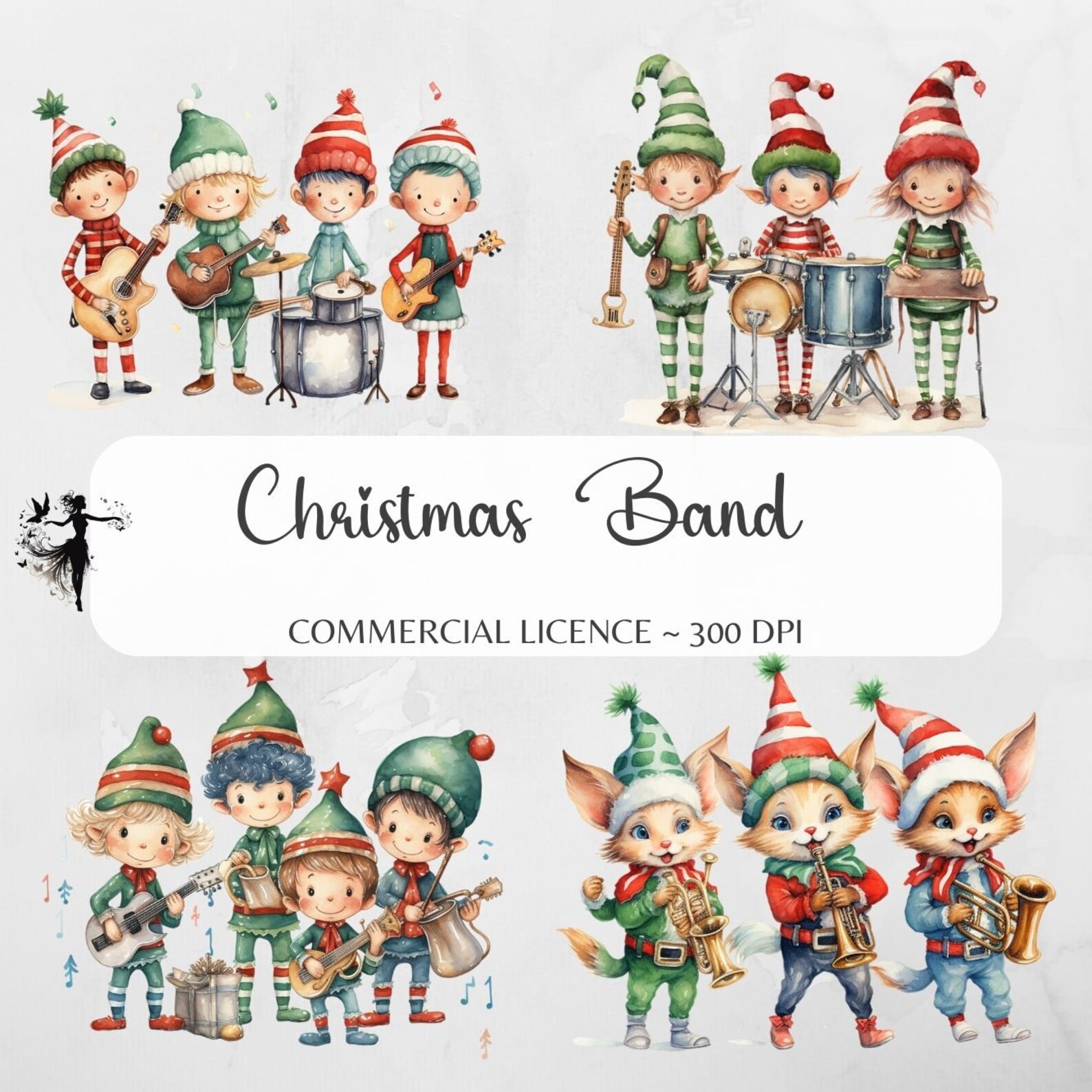 Christmas Band PNG Christmas PNG Christmas Elf PNG Watercolor Elf ...