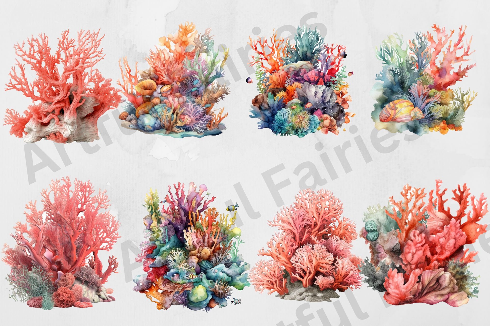 Coral Clipart Sea Life Clipart Ocean Clipart Under the Sea PNG Coral ...