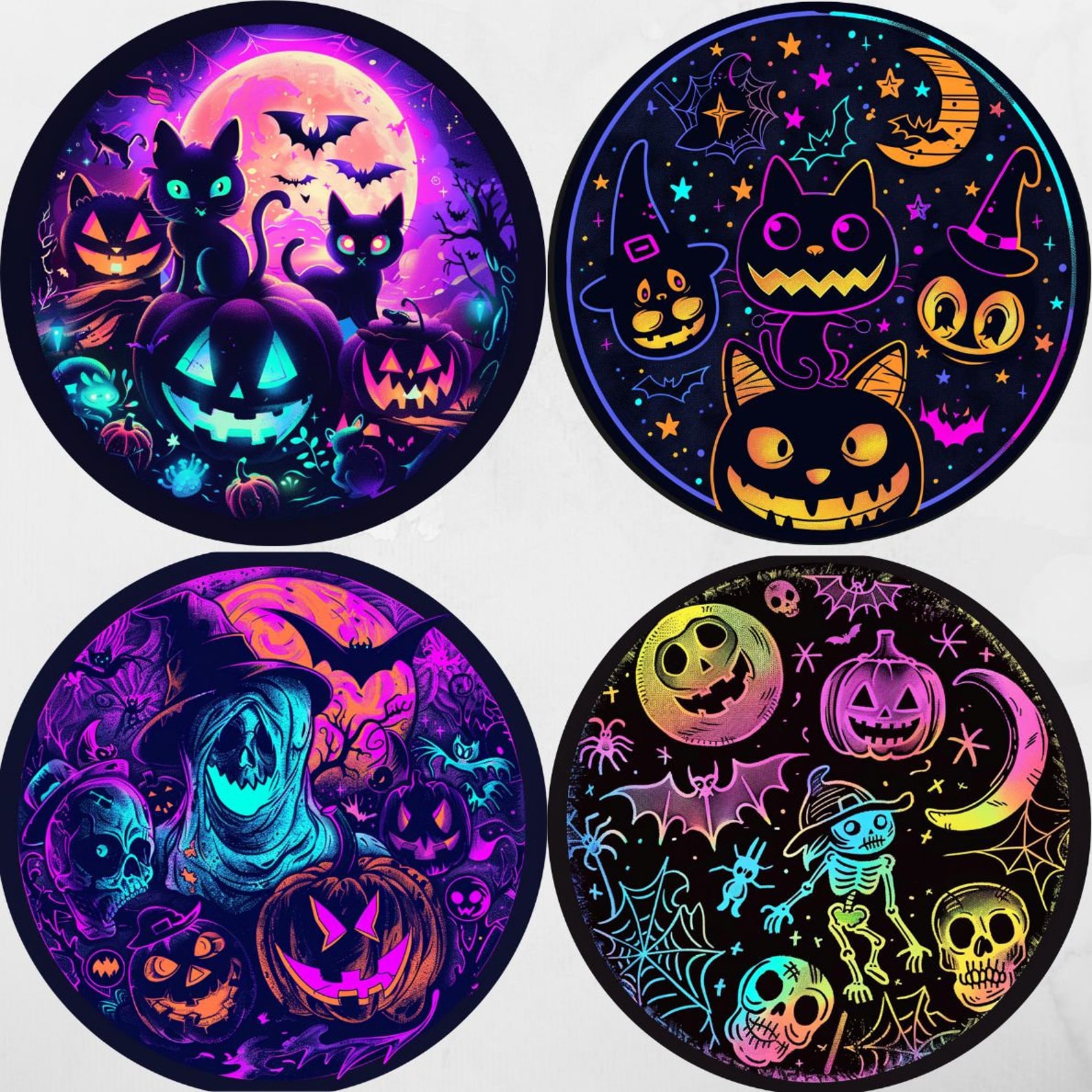Neon Halloween Wind Spinner PNG Halloween Spinner Designs Sublimation ...