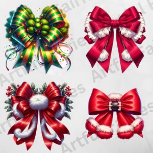 Christmas Coquette Bow PNG Clipart Cute Christmas Bow Xmas Festive Snow ...