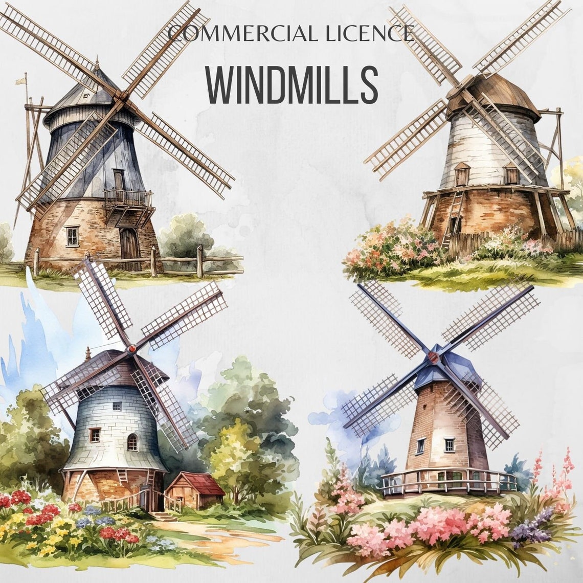 Windmill PNG Small Town PNG Windmill Clipart Farm Png Western - Etsy