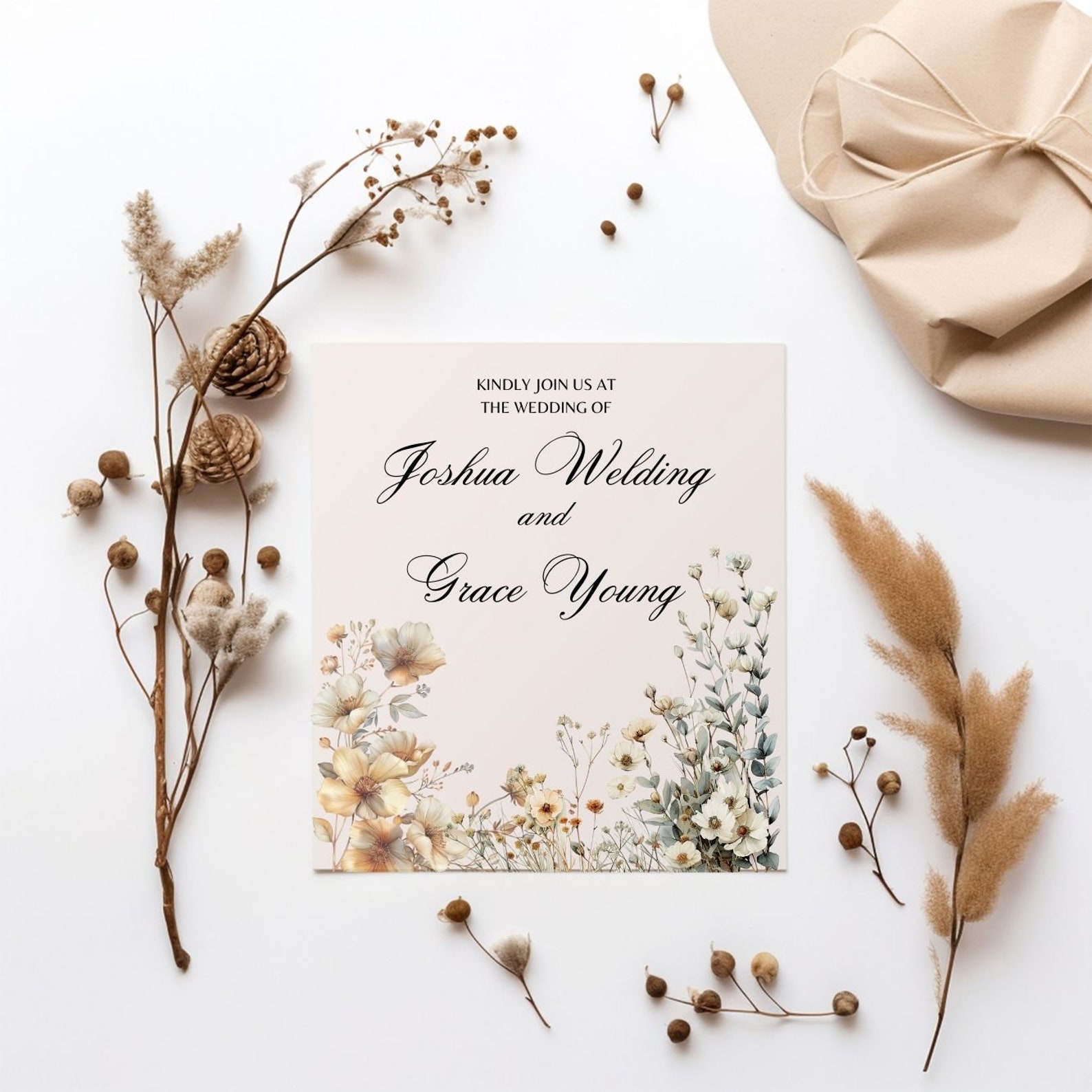 Neutral Floral Corners Clipart Neutral Flower Borders PNG Beige Digital ...