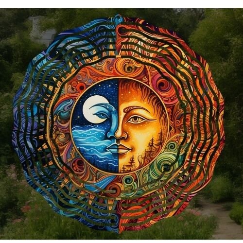 Sun and Moon Wind Spinner PNG Bundle Wind Spinner Designs Sublimation ...