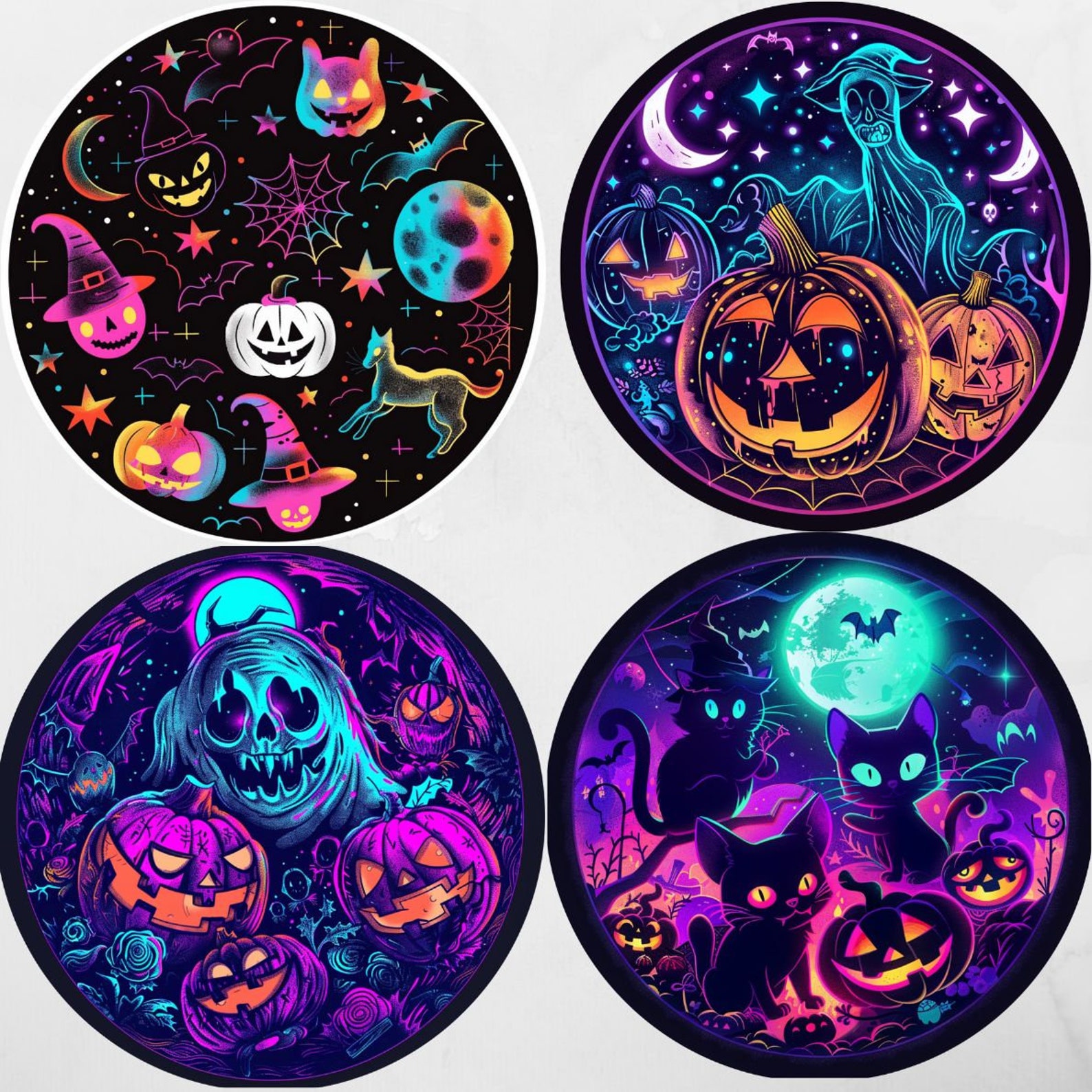 Neon Halloween Wind Spinner PNG Halloween Spinner Designs Sublimation ...