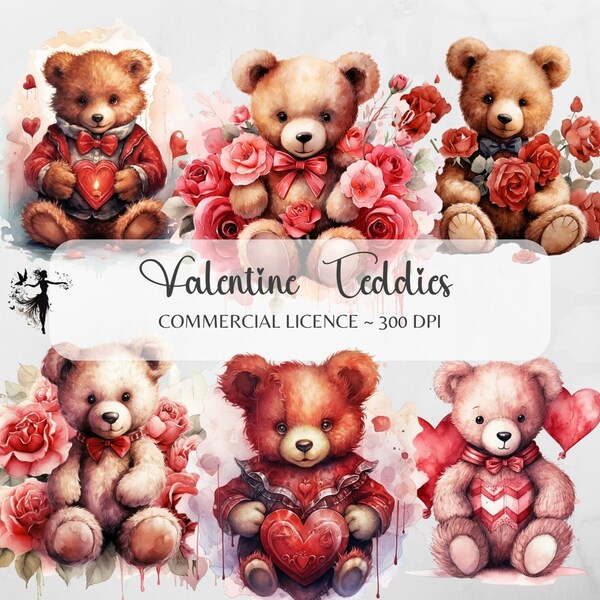 Valentine Teddy Bear - Etsy