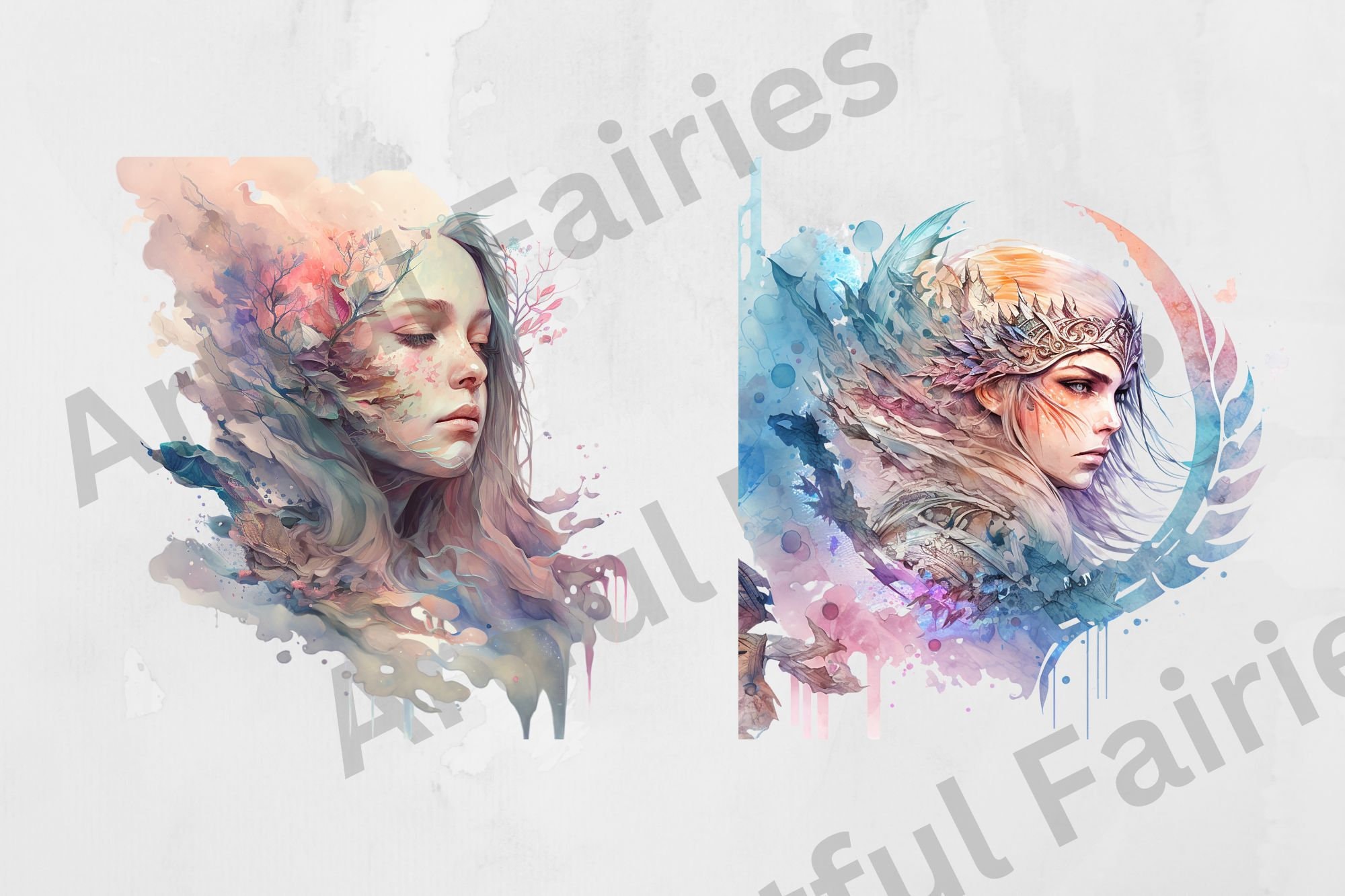 Watercolor Witch Clip Art Pastels Watercolour Fantasy Clip Art - Etsy