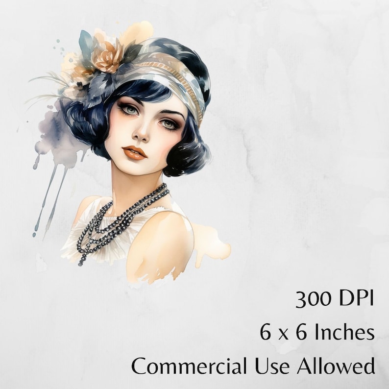 Flapper Clipart 1920s Party Clipart Flapper Dress PNG Retro People ...