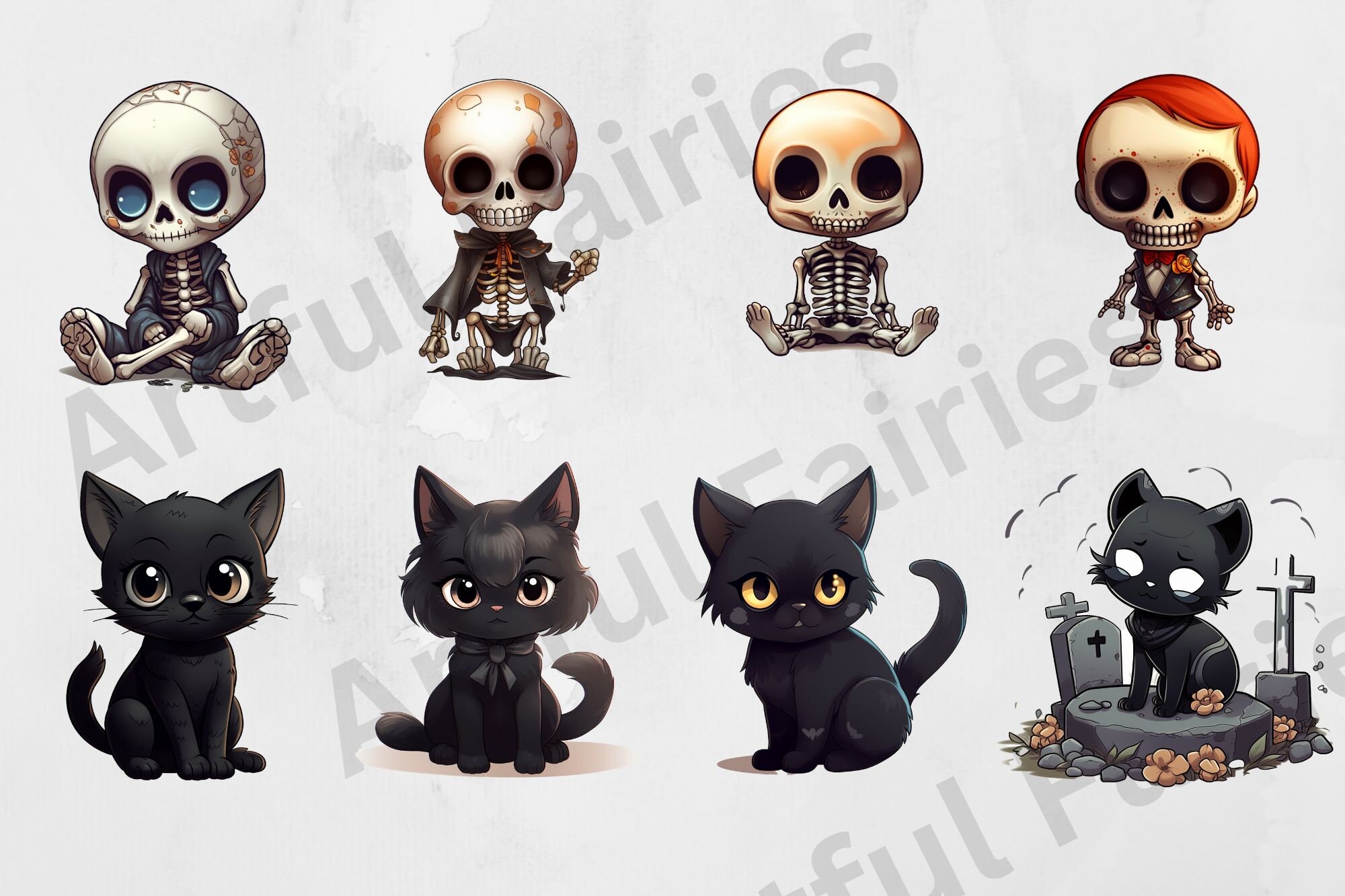Kawaii Halloween Clipart Cute Halloween PNG Chibi Clipart Kawaii ...