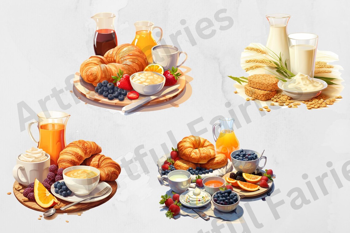 Breakfast Clipart Breakfast PNG Food Clipart Brunch Clipart - Etsy