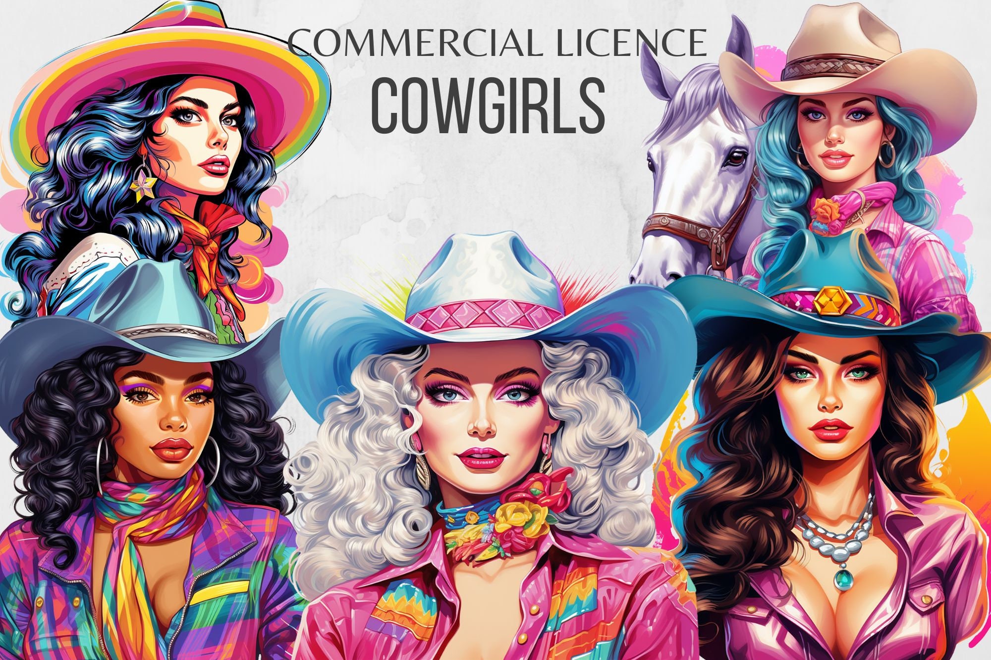 Cowgirl Clipart Western Clipart Cowgirl PNG Pink Cowgirl Hat - Etsy