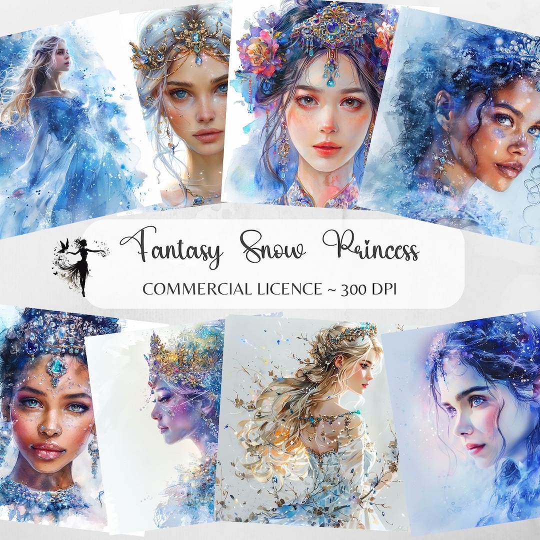 Fantasy Clipart Snow Princess Ice Princess PNG Fantasy Art Junk Journal ...