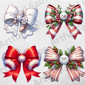 Christmas Coquette Bow PNG Clipart Cute Christmas Bow Xmas Festive Snow ...