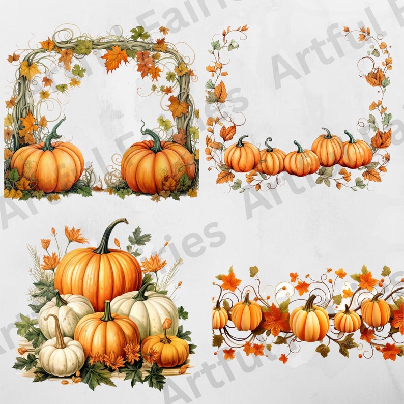 Pumpkin Border Fall Border PNG Fall Border Clipart Fall Clipart Fall ...