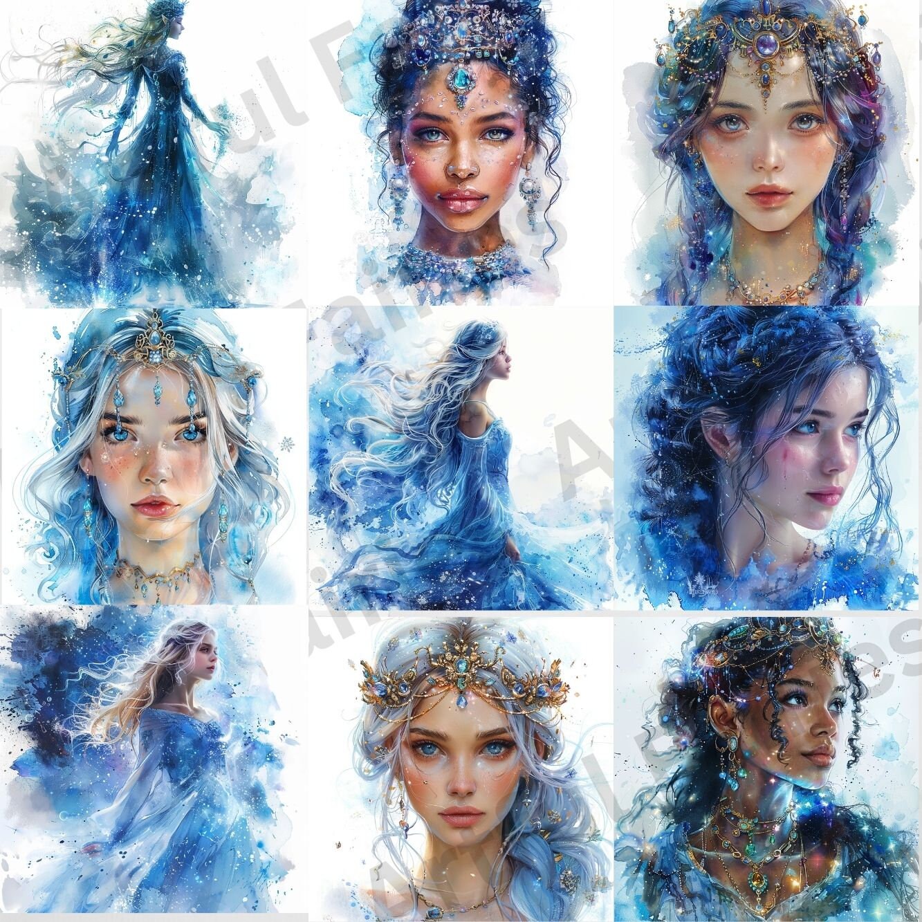Fantasy Clipart Snow Princess Ice Princess PNG Fantasy Art Junk Journal ...