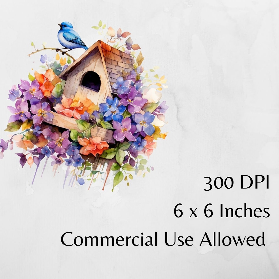 Watercolor Birdhouse Clipart Birdhouses Clipart Spring Clipart Garden ...