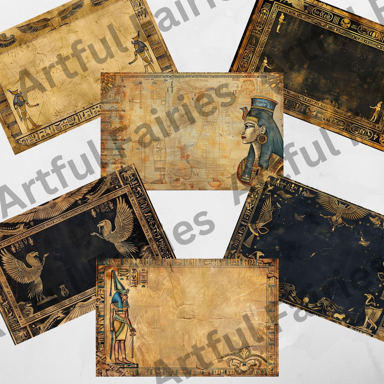 Ancient Egyptian Junk Journal Kit Supplies Old Egyptian Pharaoh Cards ...