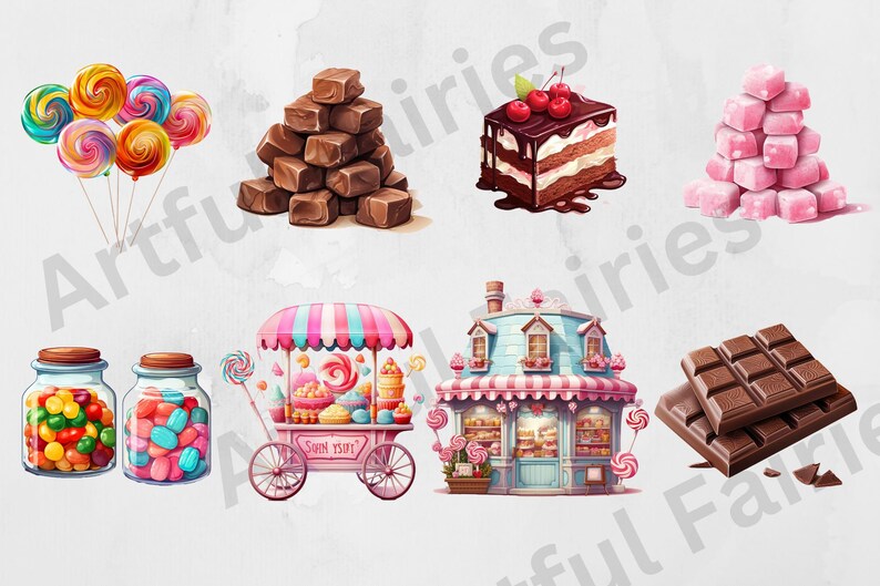 Candy Clipart Candy PNG Sweets Clipart Treats Clipart Food - Etsy
