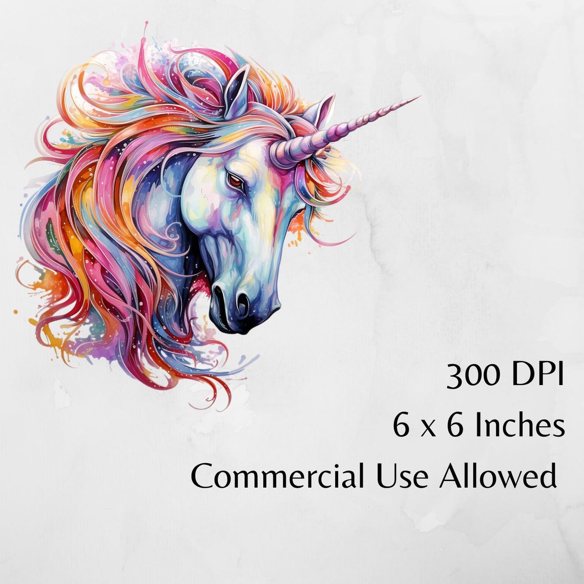 Rainbow Unicorn Clipart Unicorn PNG Fantasy Clipart Watercolor - Etsy