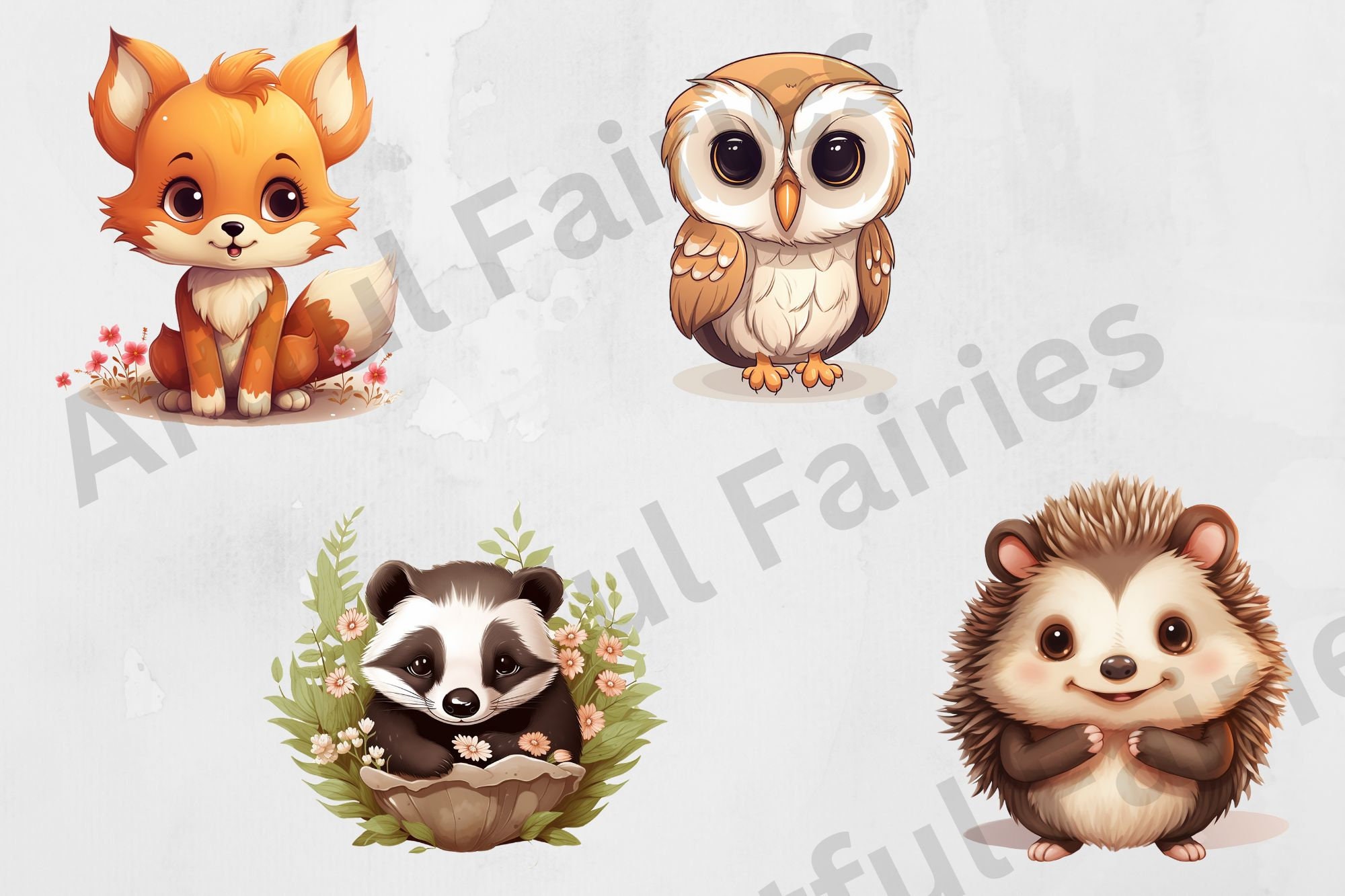 Woodland Animals Clipart Animal Clipart Woodland Baby Shower - Etsy
